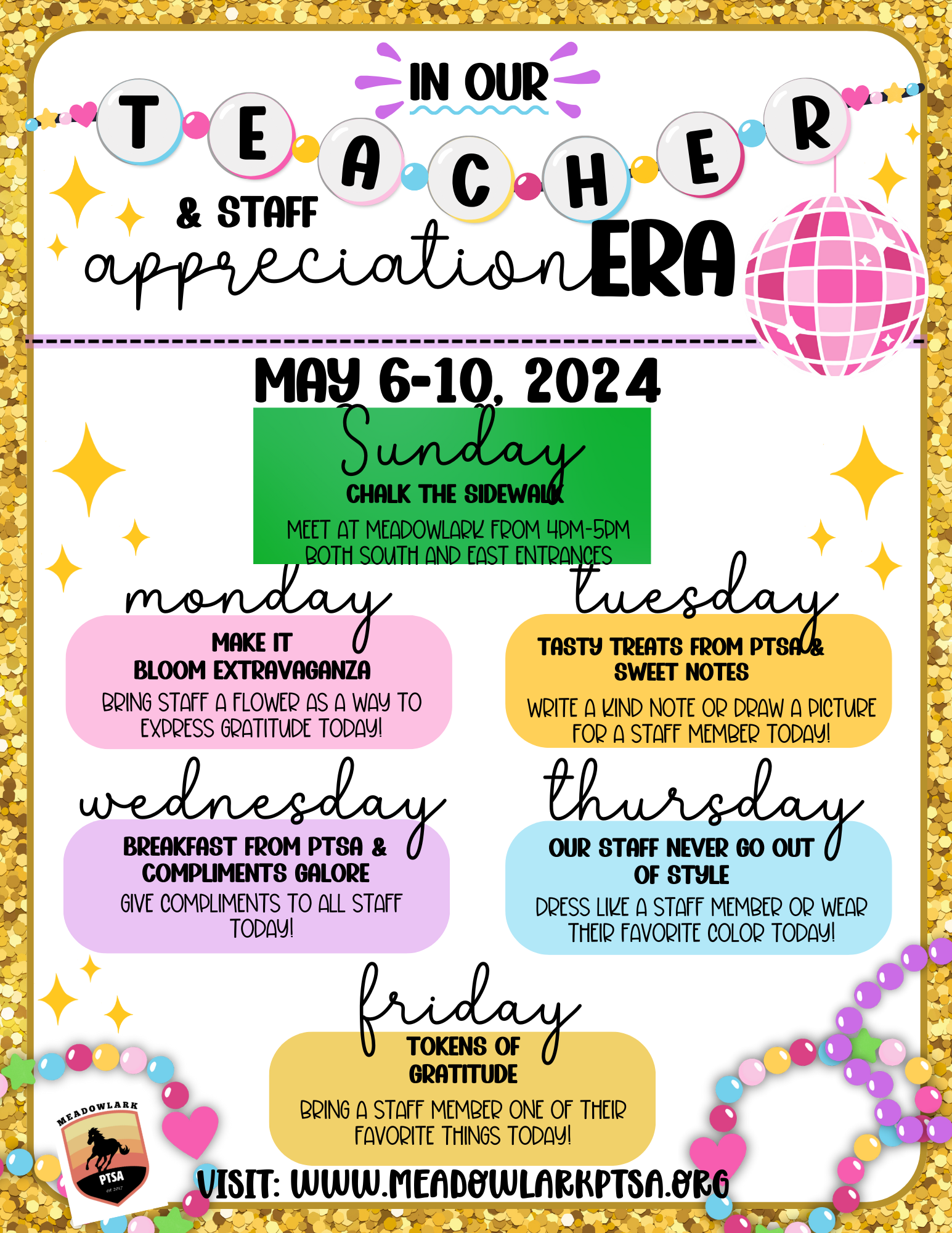 Teacher and Staff Appreciation Era May 6-10th – MeadowlarkPTSA