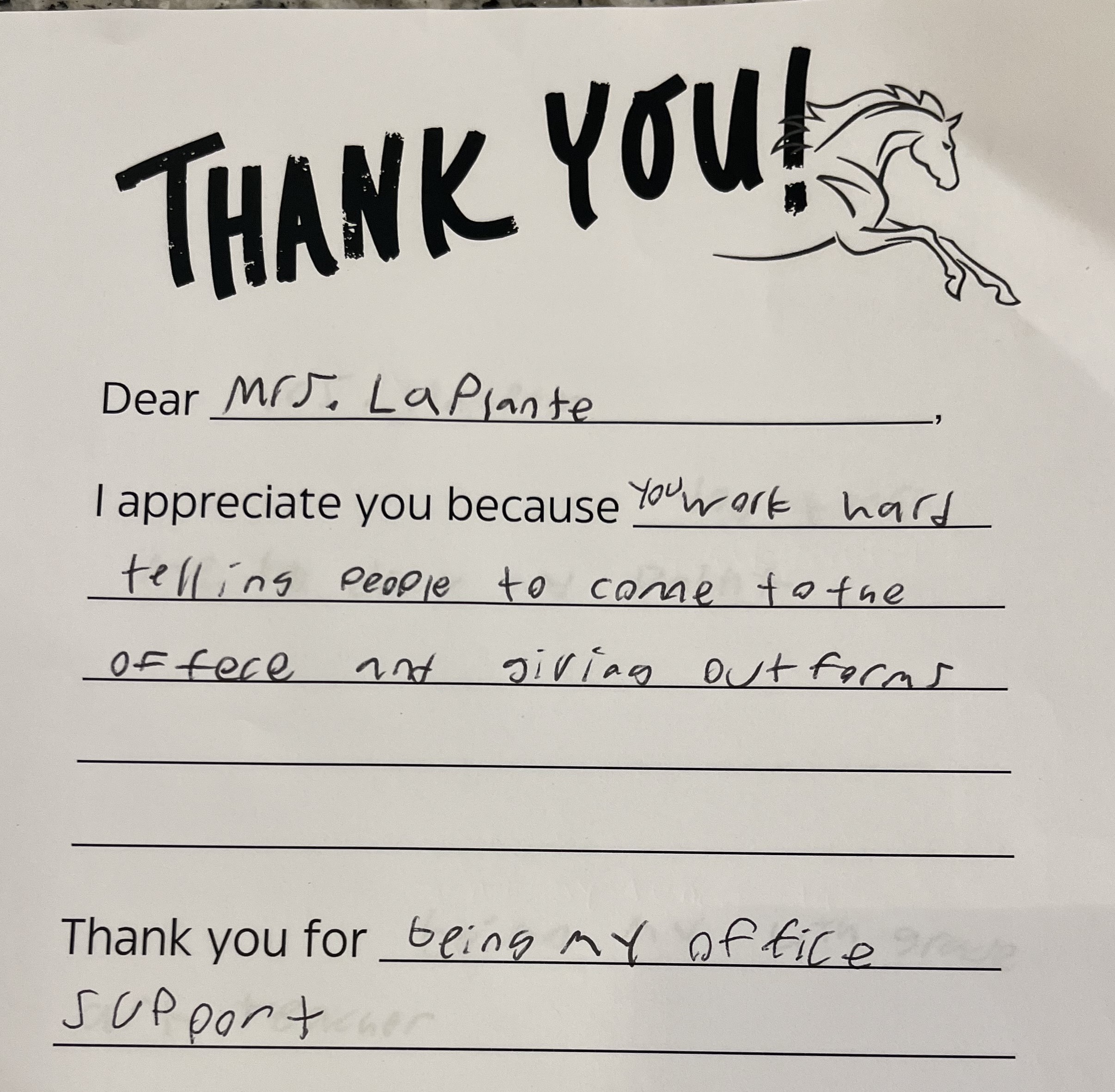 In Our Teacher and Staff Appreciation ERA – Meadowlark PTSA